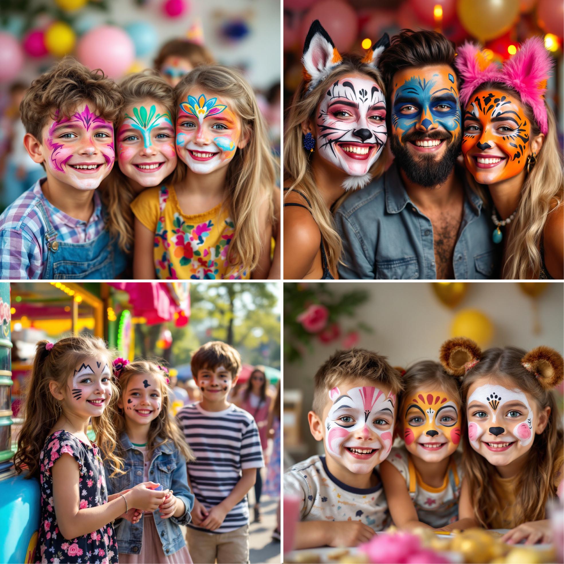 12 Colour Face Paint – Water-based – MESS FREE Face Painting Kit With ...
