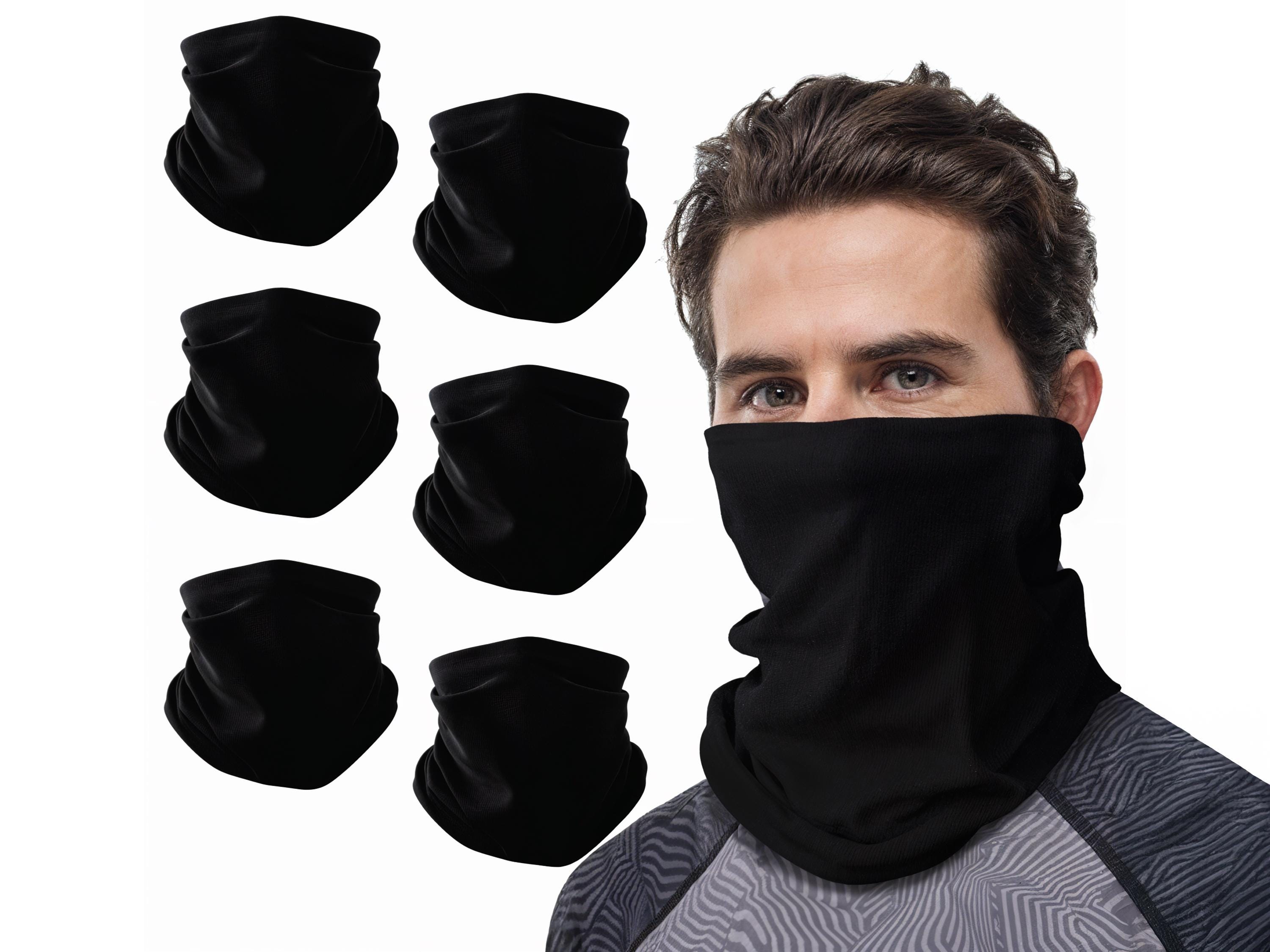 6 PCS Unisex Neck Warmer, Tube Seamless Multifunctional Balaclavas ...