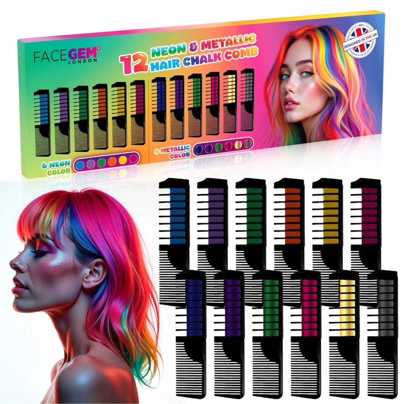 12 PCS Ultra Hair Chalk Comb, Temporary Bright Hair Color for Girls ...