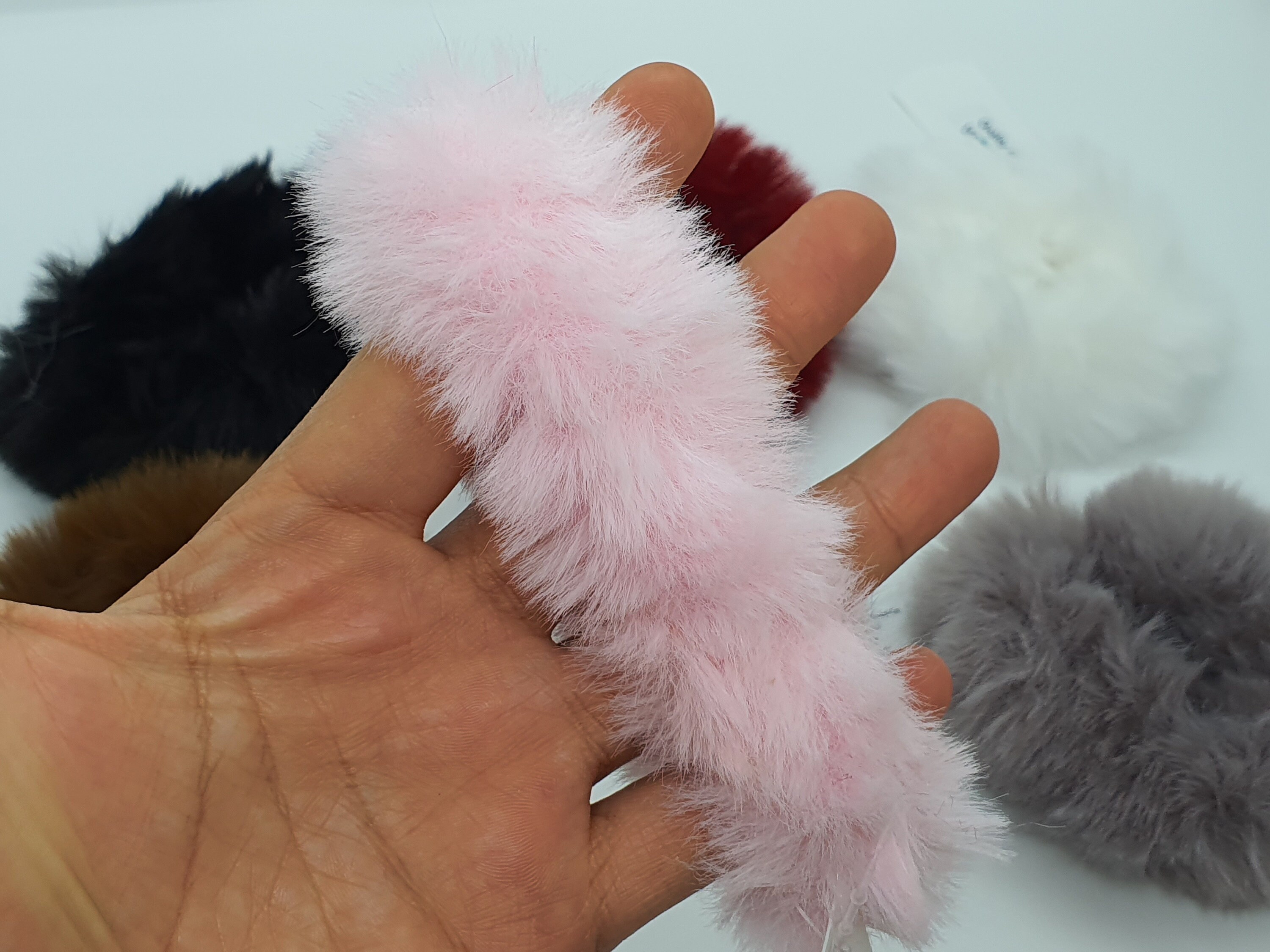 Pink Fluffy Hair Band Hair Scrunchie Hair Elastics Bands Braids Plaits ...