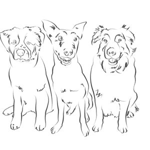 Christmas Gift Custom Line Drawing Pet Dog Portraitline - Etsy