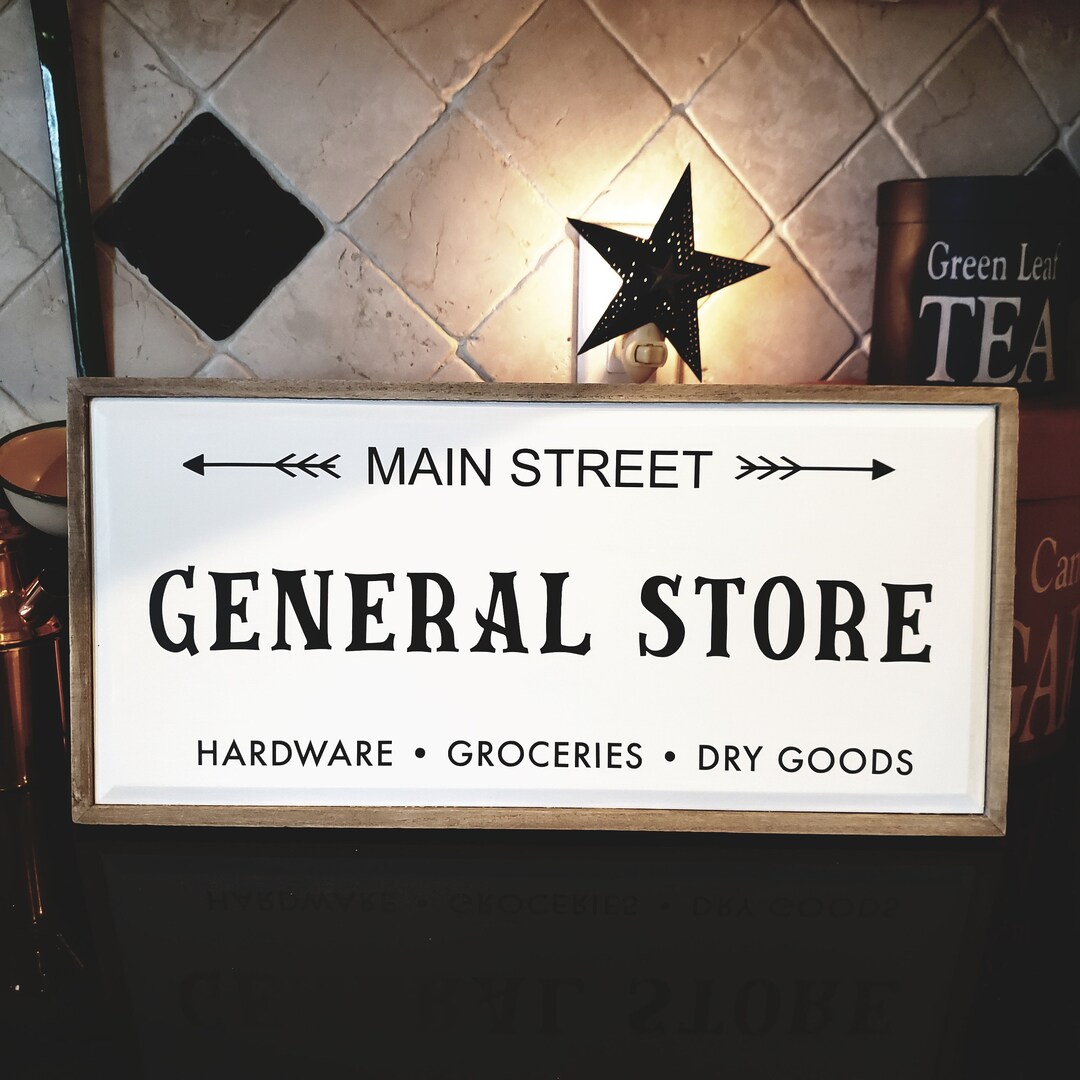 Farmhouse Sign General Store Wood Framed Sign Wall Hanging Country ...