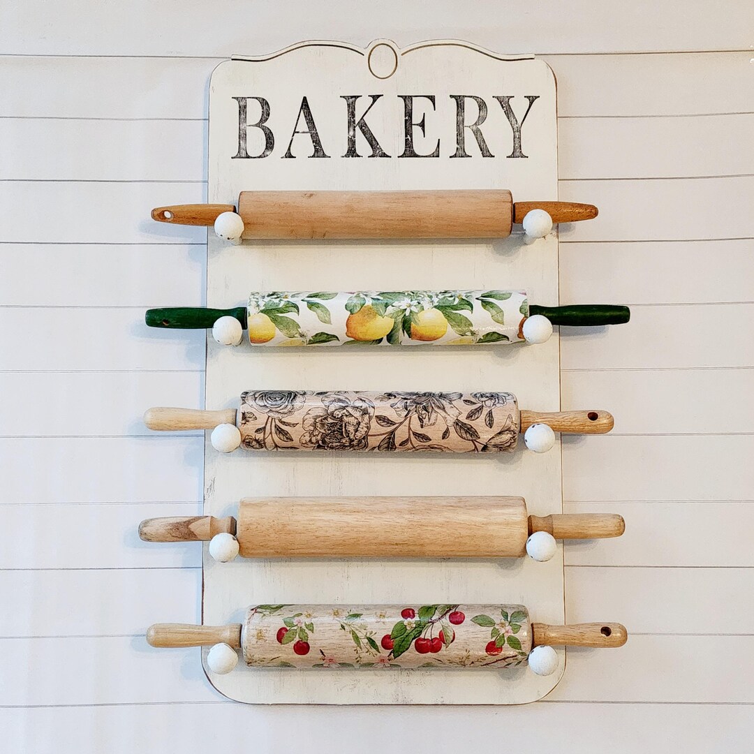 Wood Rolling Pin Display Rack Bakery Sign - Etsy