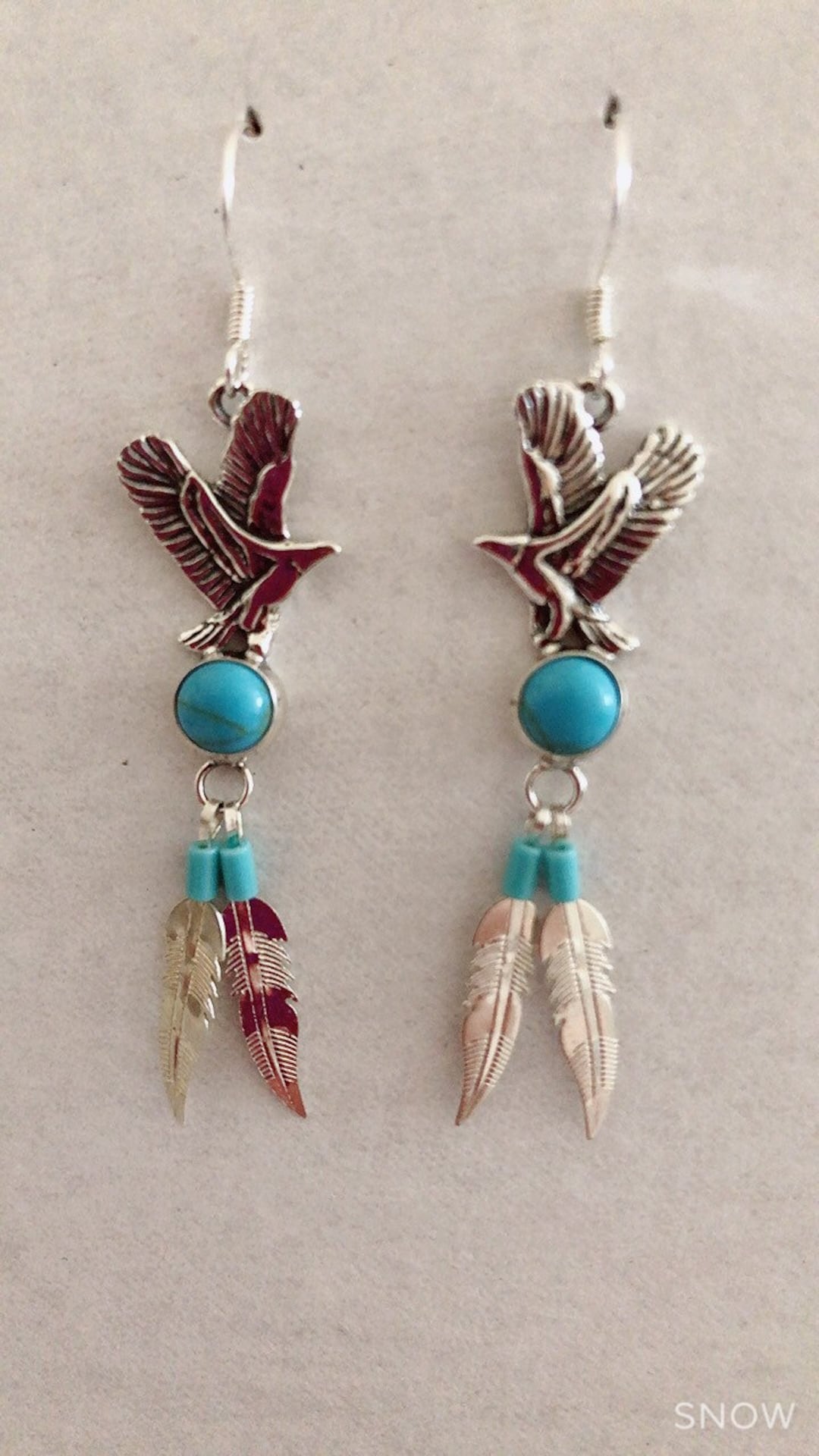 Eagle Turquoise Earrings/6mm Turquoise 925 Sterling Silver/eagles ...
