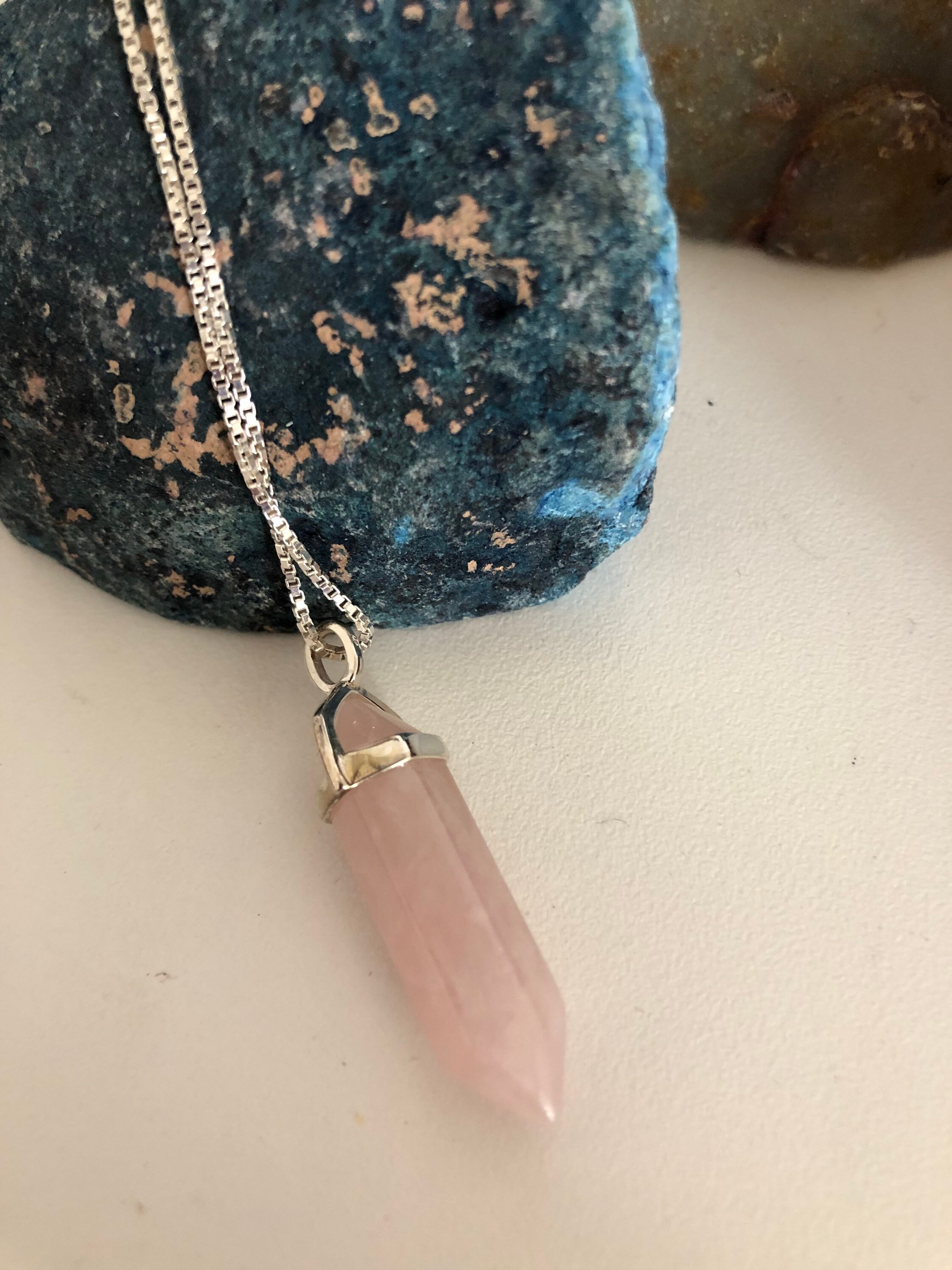 Pink Stick/rose Quart Sticks/ Pink Sticks Pendant Necklaces/sticks ...