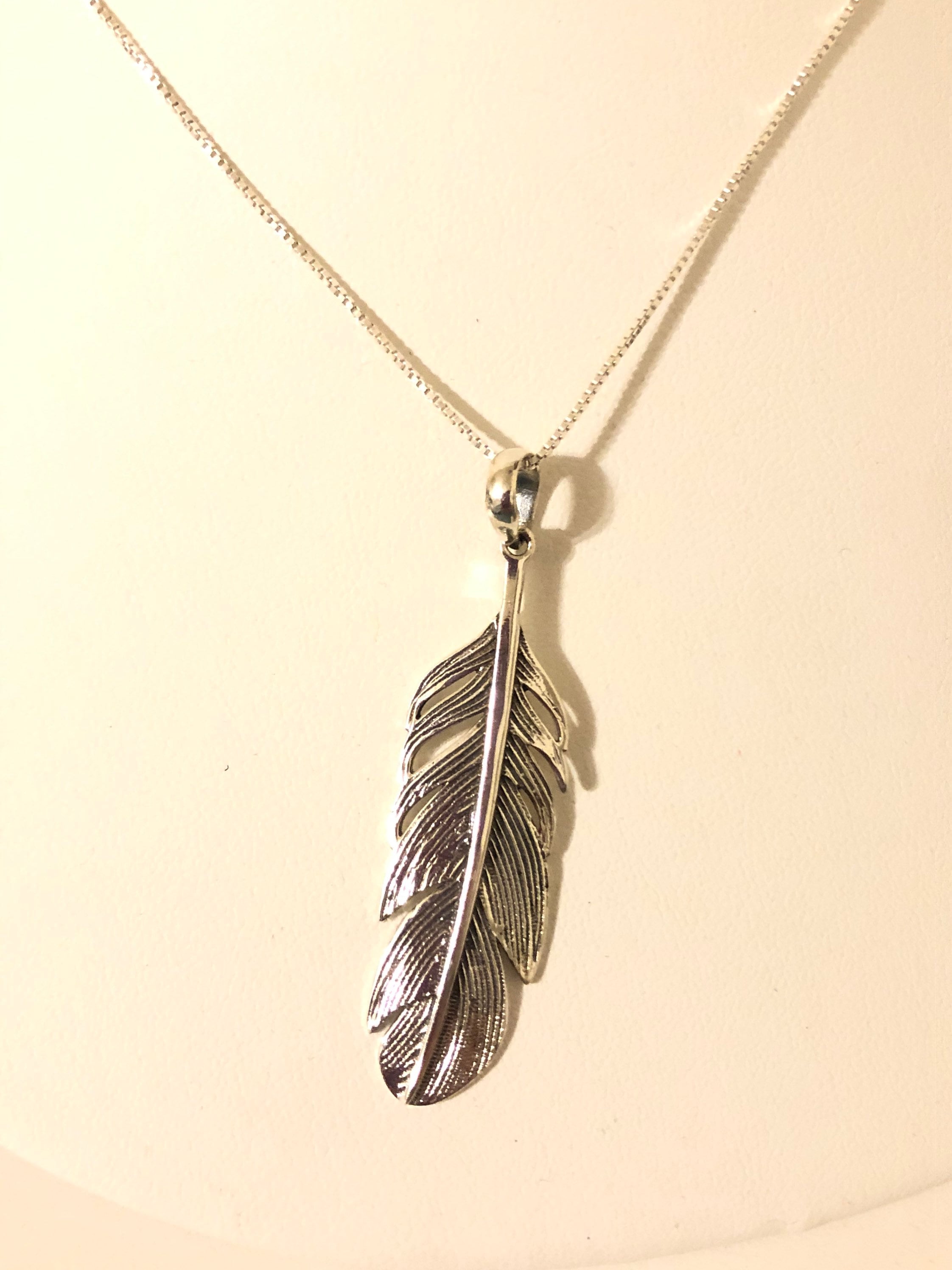 Feather /feather Necklace /sterling Silver Feathers Pendant - Etsy
