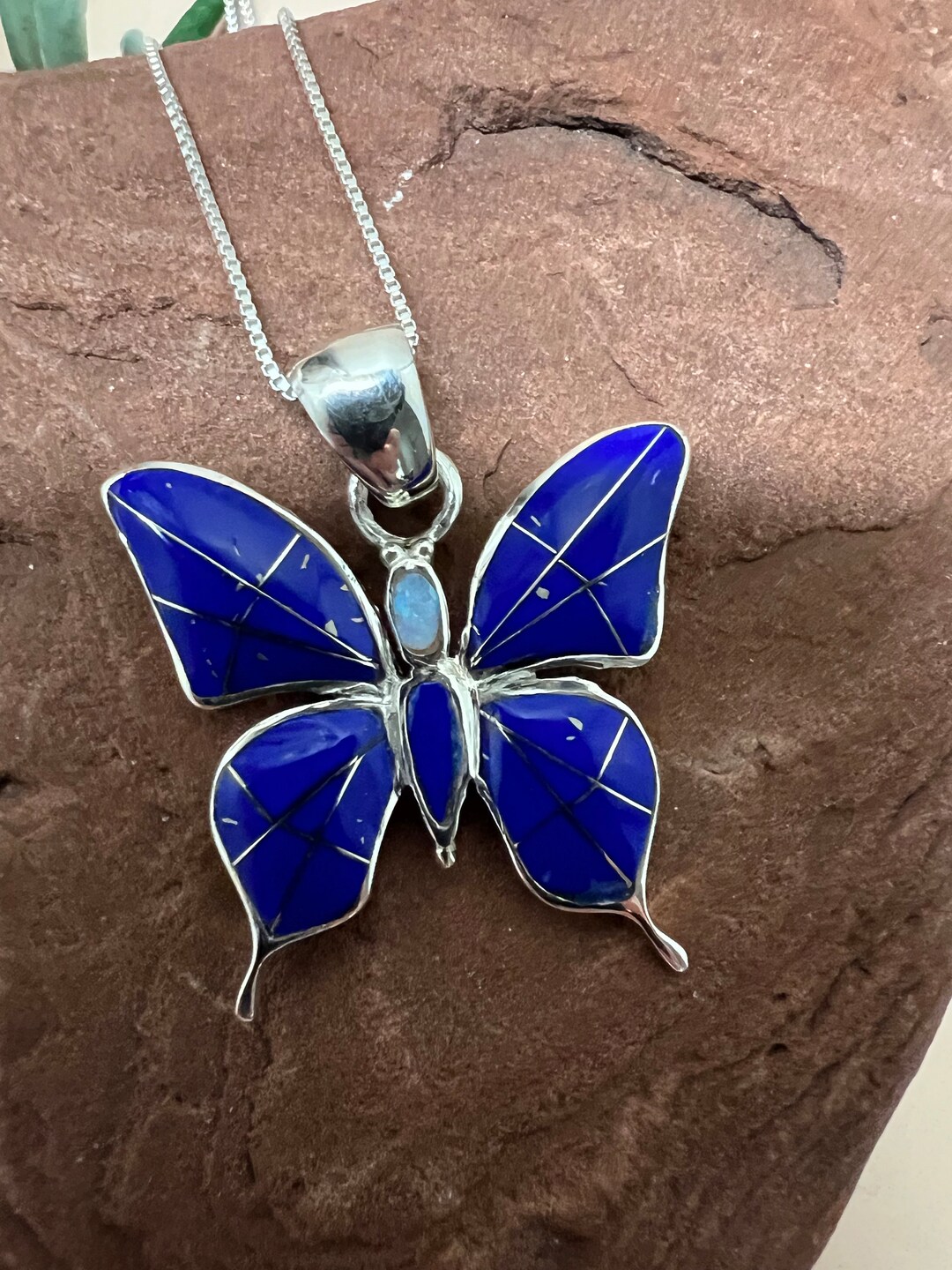 Big Butterfly/blue Lapis Butterfly/sterling Silver Blue Lapis Inlay ...
