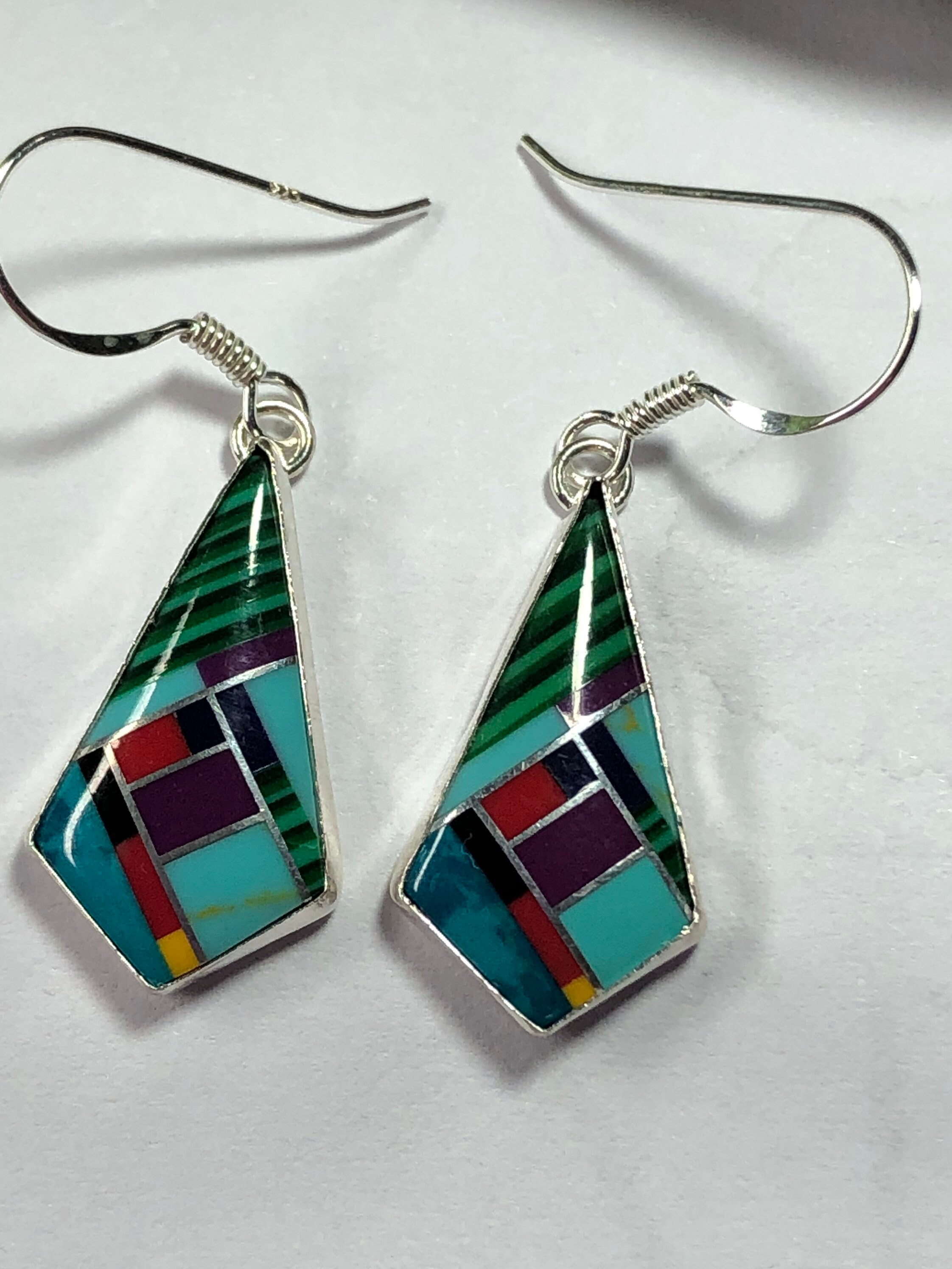 Southwest Inlay Earring/Inlay Drop Earring/ Multi Color | Etsy