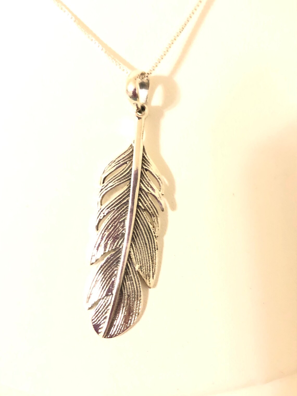 Feather /feather Necklace /sterling Silver Feathers Pendant - Etsy