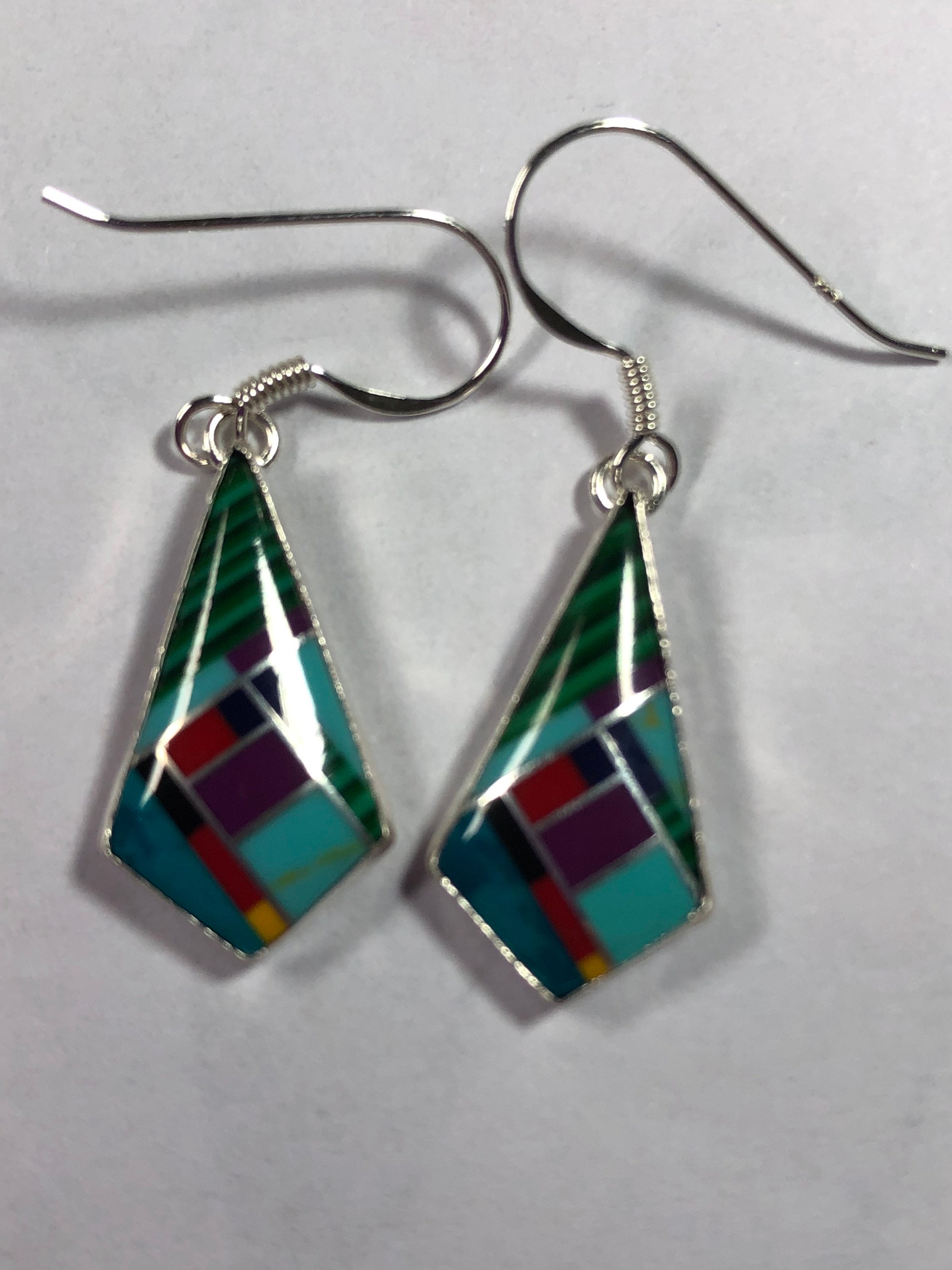 Southwest Inlay Earring/Inlay Drop Earring/ Multi Color | Etsy