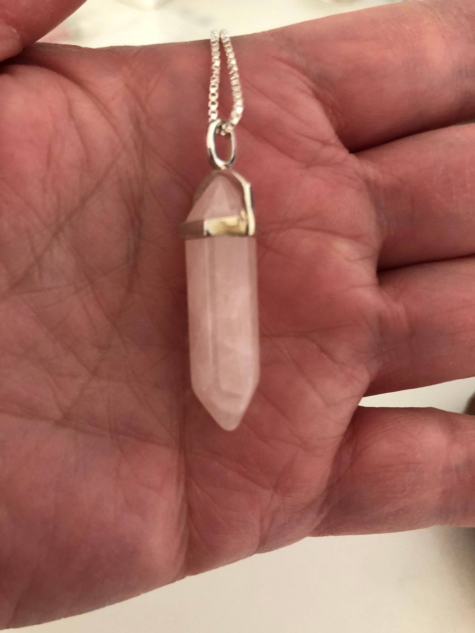 Pink Stick/rose Quart Sticks/ Pink Sticks Pendant Necklaces/sticks ...