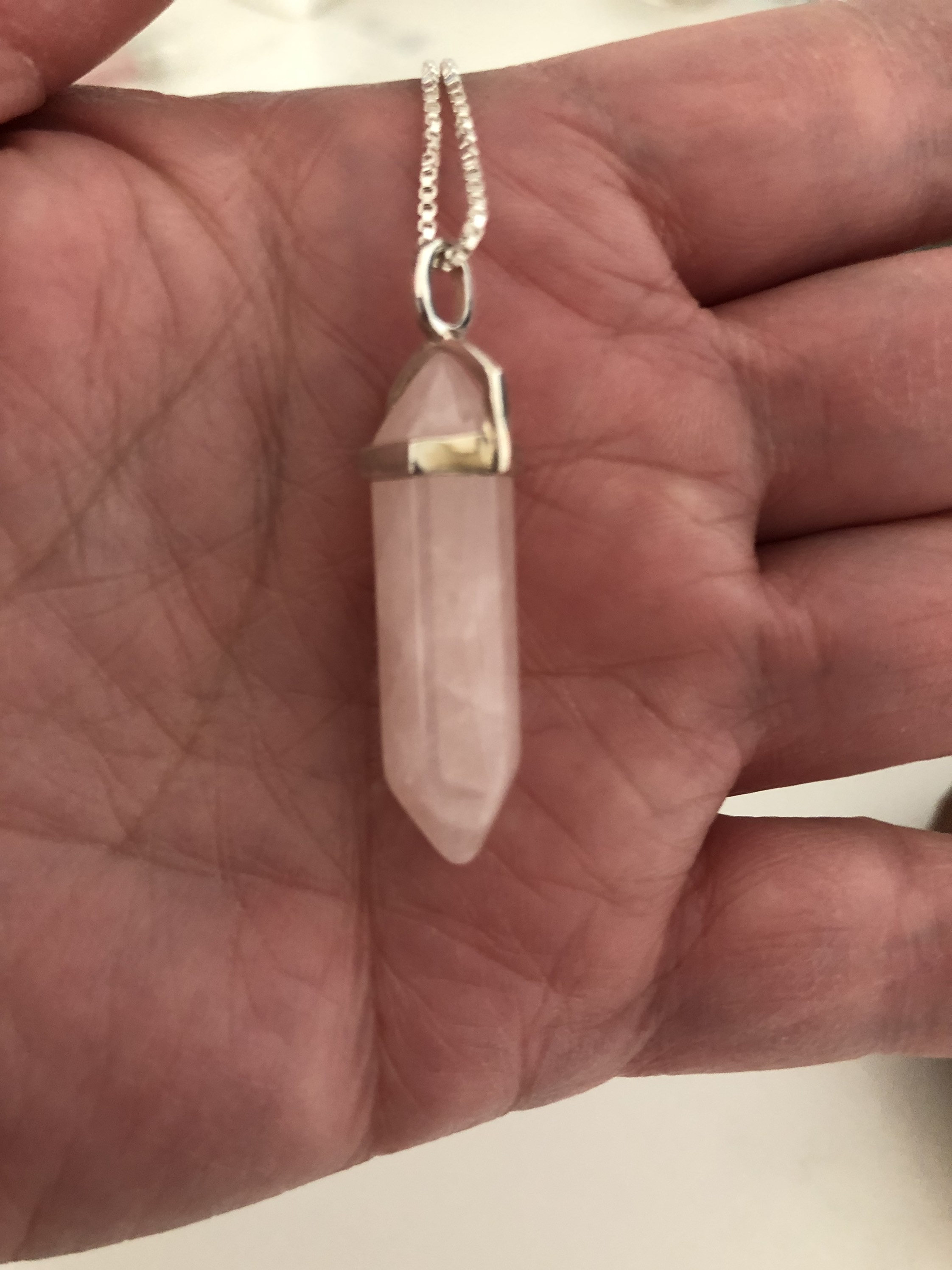 Pink Stick/rose Quart Sticks/ Pink Sticks Pendant Necklaces/sticks ...