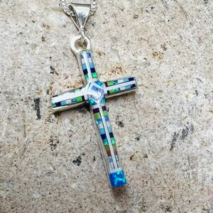 Cross/inlay/multi Color Cross/cross Inlay /multi Color Inlay Pendant ...