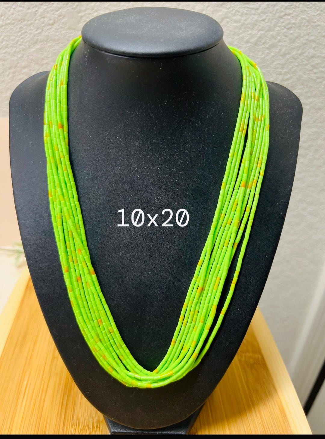 10x20 Gaspeite Necklace/ Multi Strand Gaspeite Heishi Necklace/10 ...