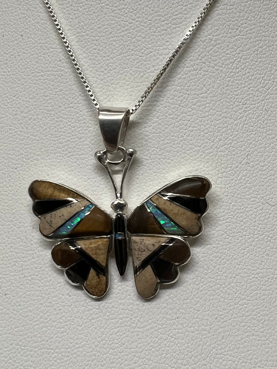 Big Butterfly/multi Color Butterfly/sterling Silver Multi Color Inlay ...