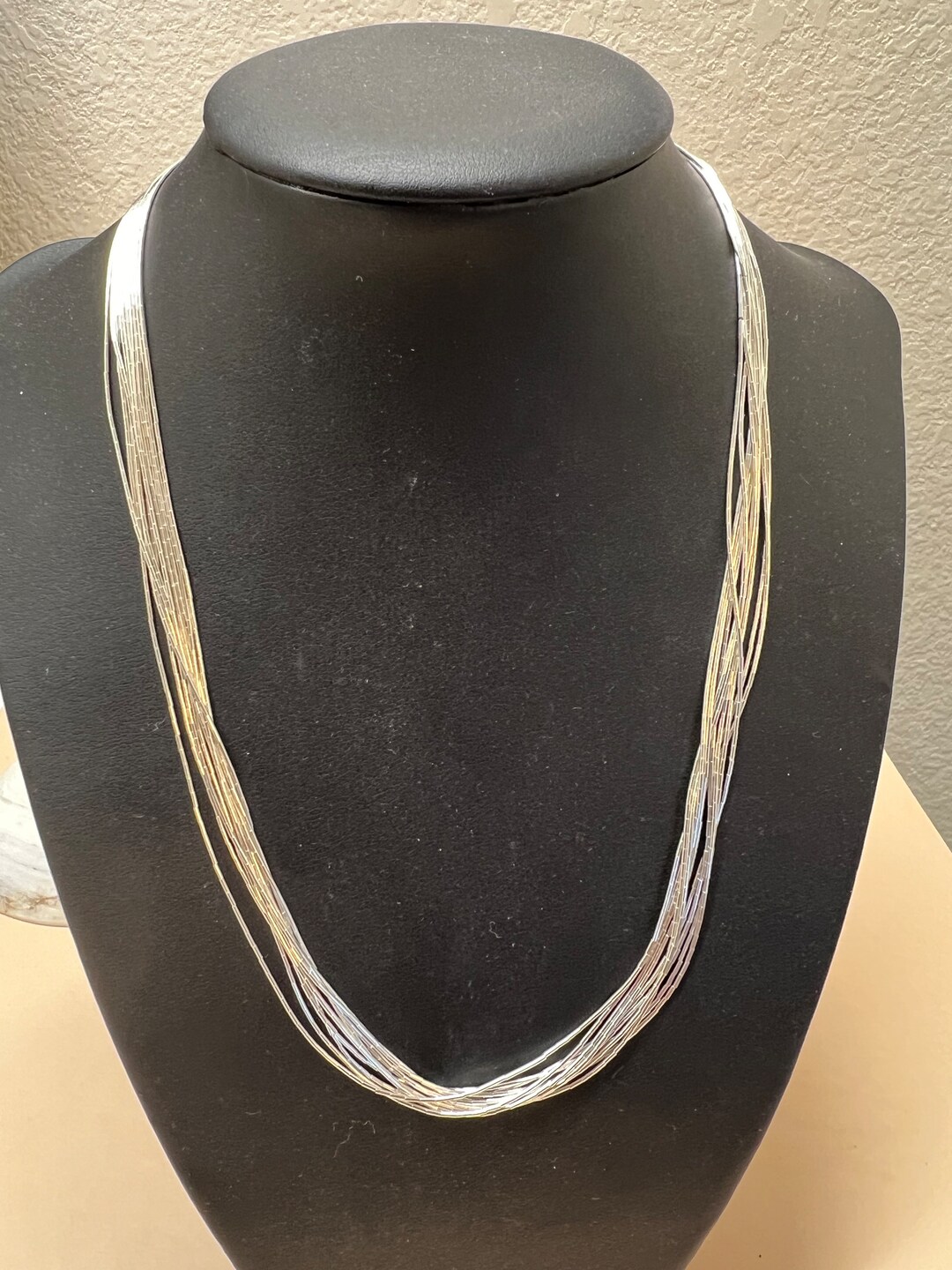 Liquid Silver 10 Strands Necklaces/sterling Silver 10 Strands 18 Inches ...