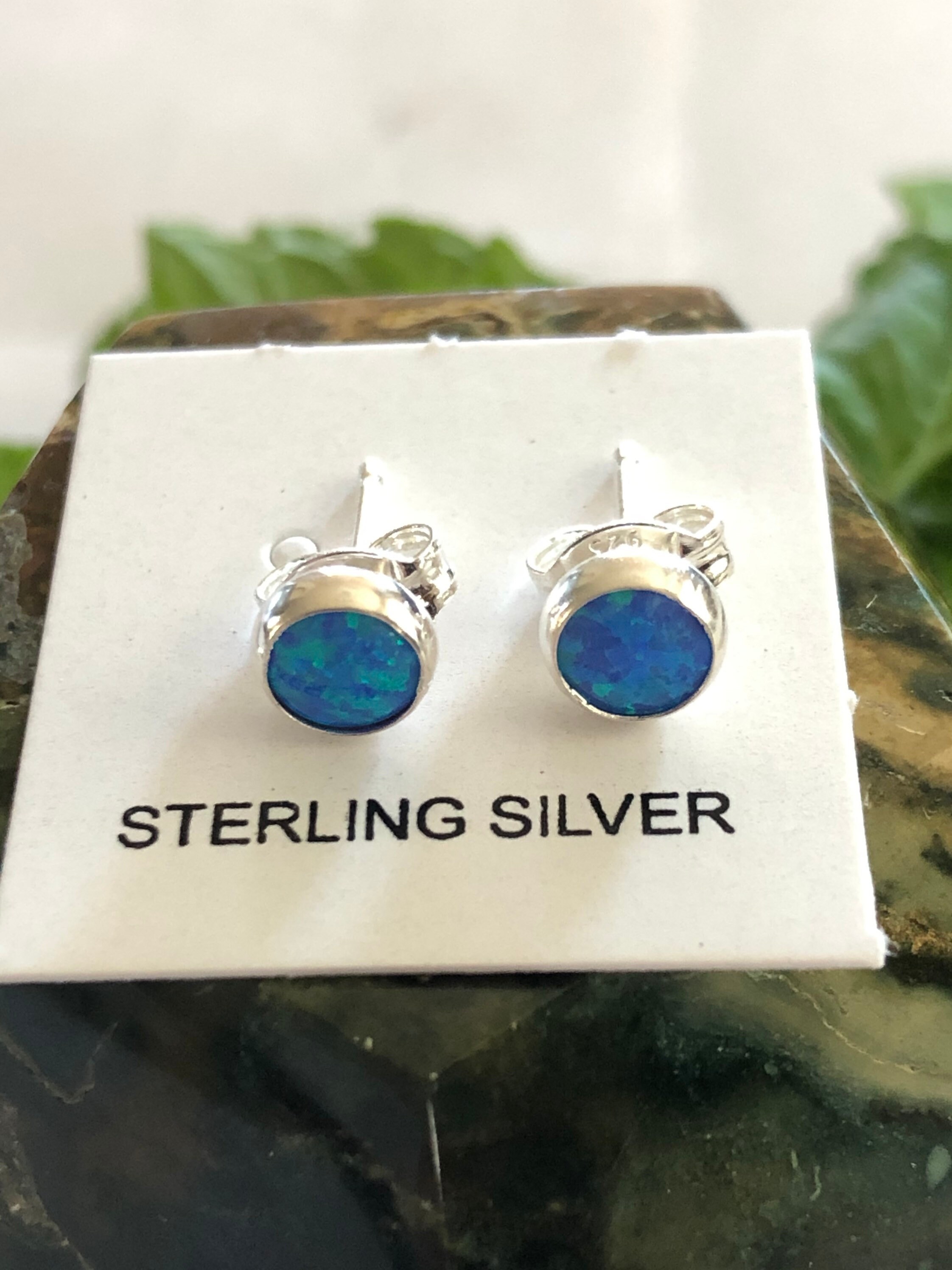 5mm round Dark Blue Opal/Fire Opal/blue stone/Genuine 925 - Etsy.de