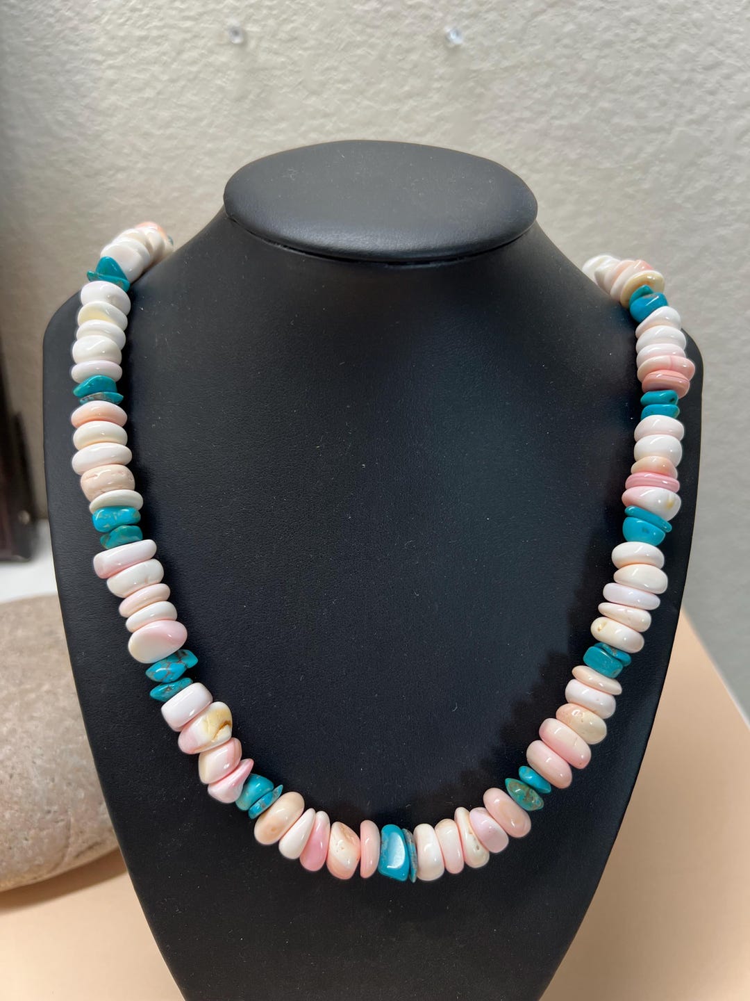 Conch Necklaces /natural Conch and Turquoise Nugget Necklaces /sterling ...