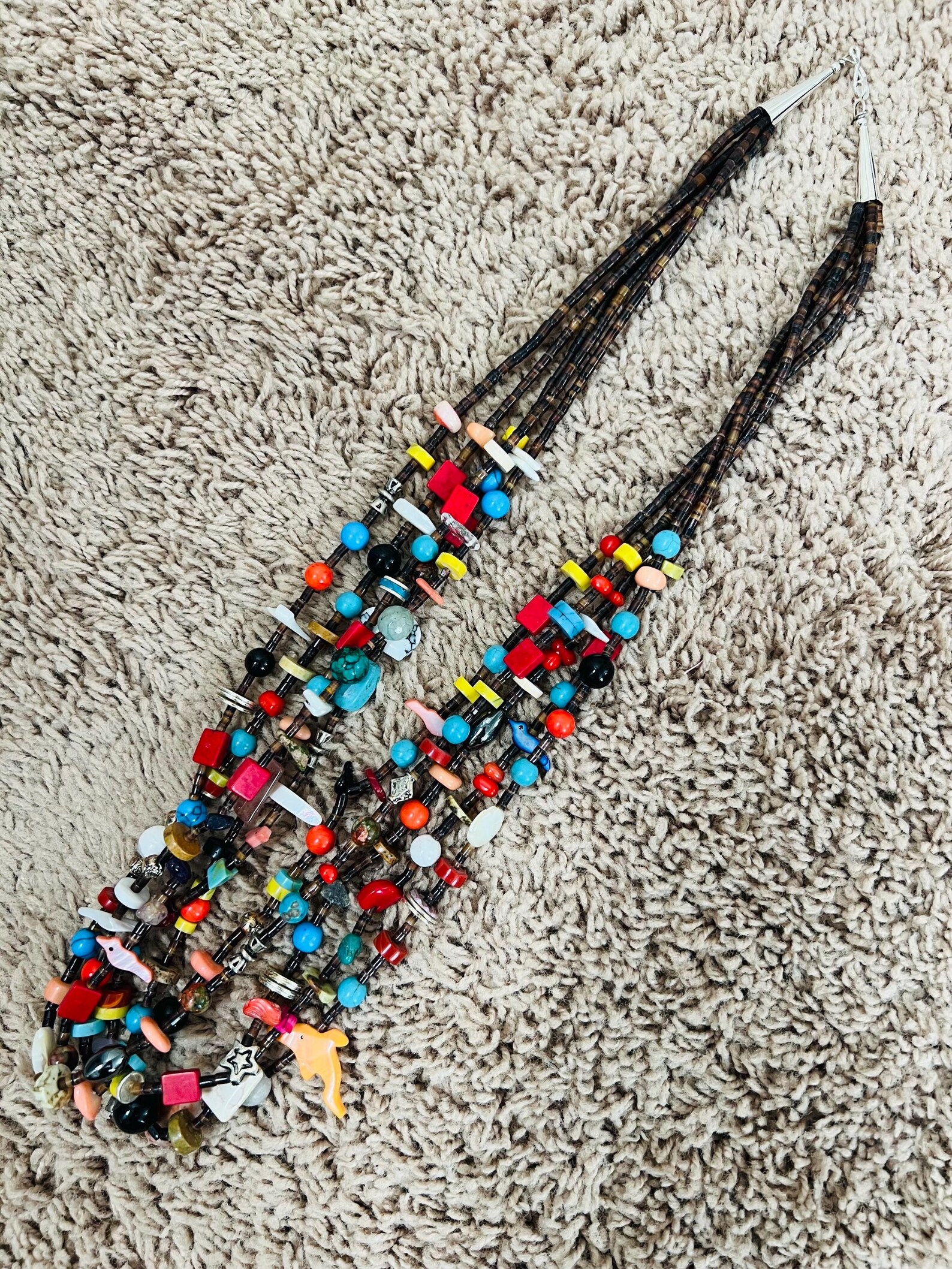 Multi Beads and Seeds Beads Necklaces/colorful Seeds Bead Necklace ...