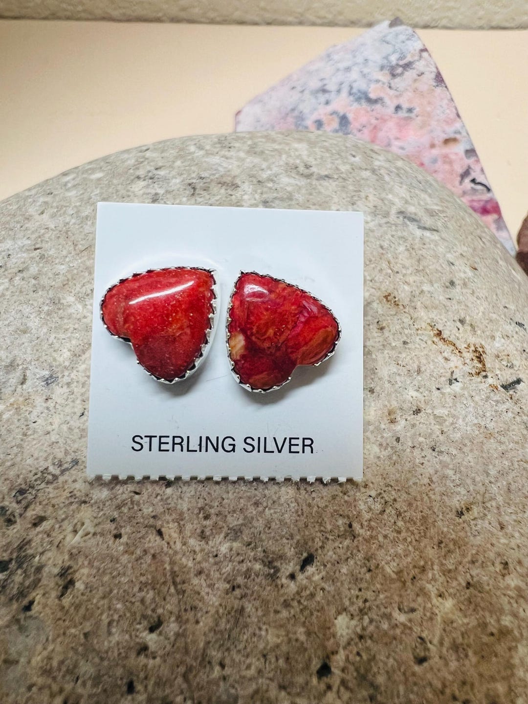 Spiny Oyster Stud Earrings/ Southwestern Spiny Oyster Hearts Earrings ...