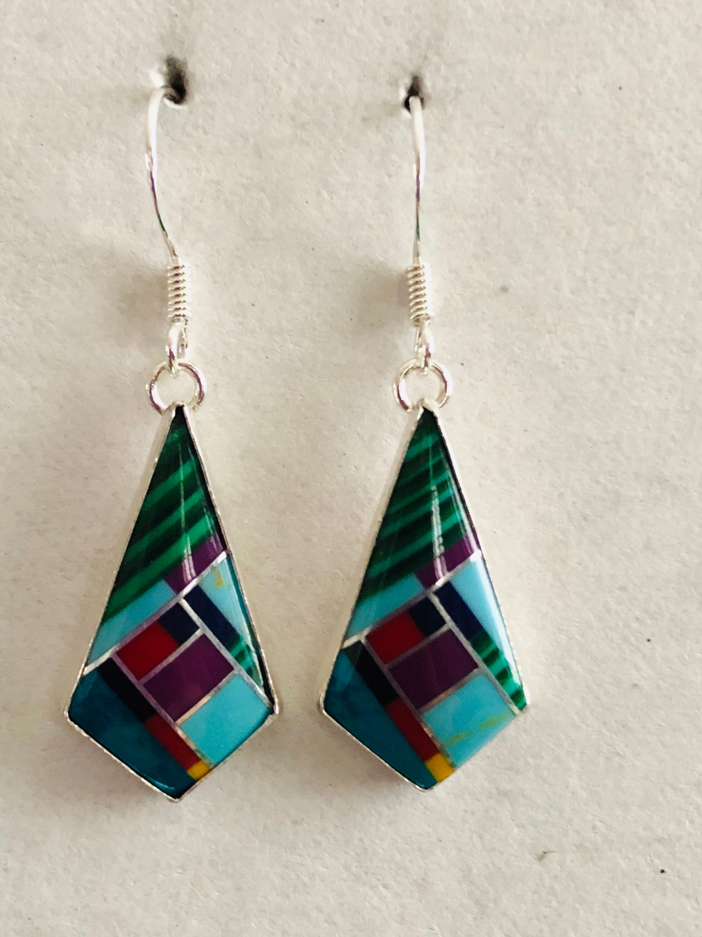 Southwest Inlay Earring/Inlay Drop Earring/ Multi Color | Etsy