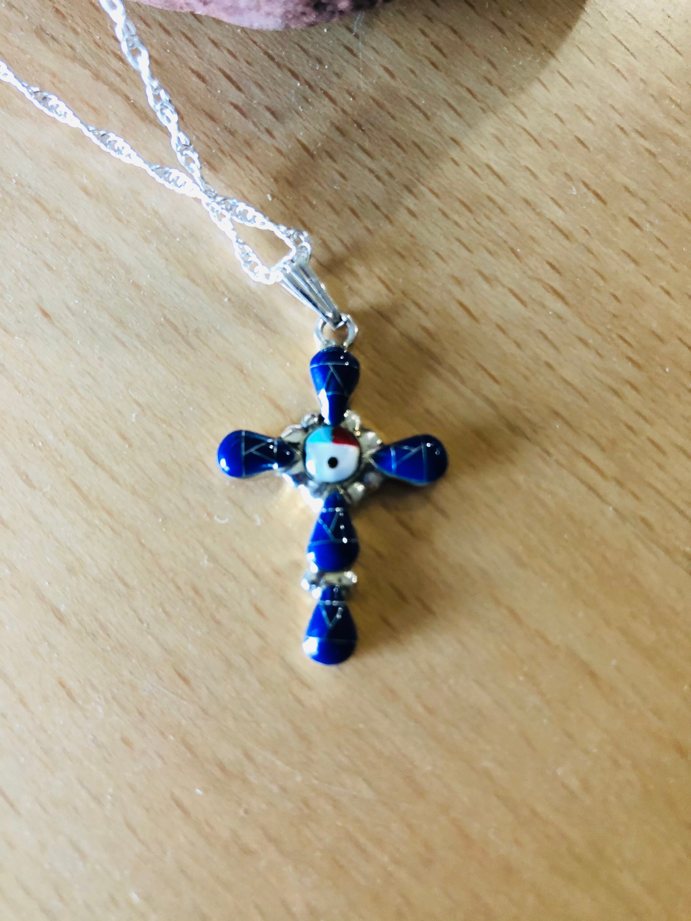 Cross/Lapis Cross pendant/Blue Cross necklaces/Cross lapis | Etsy