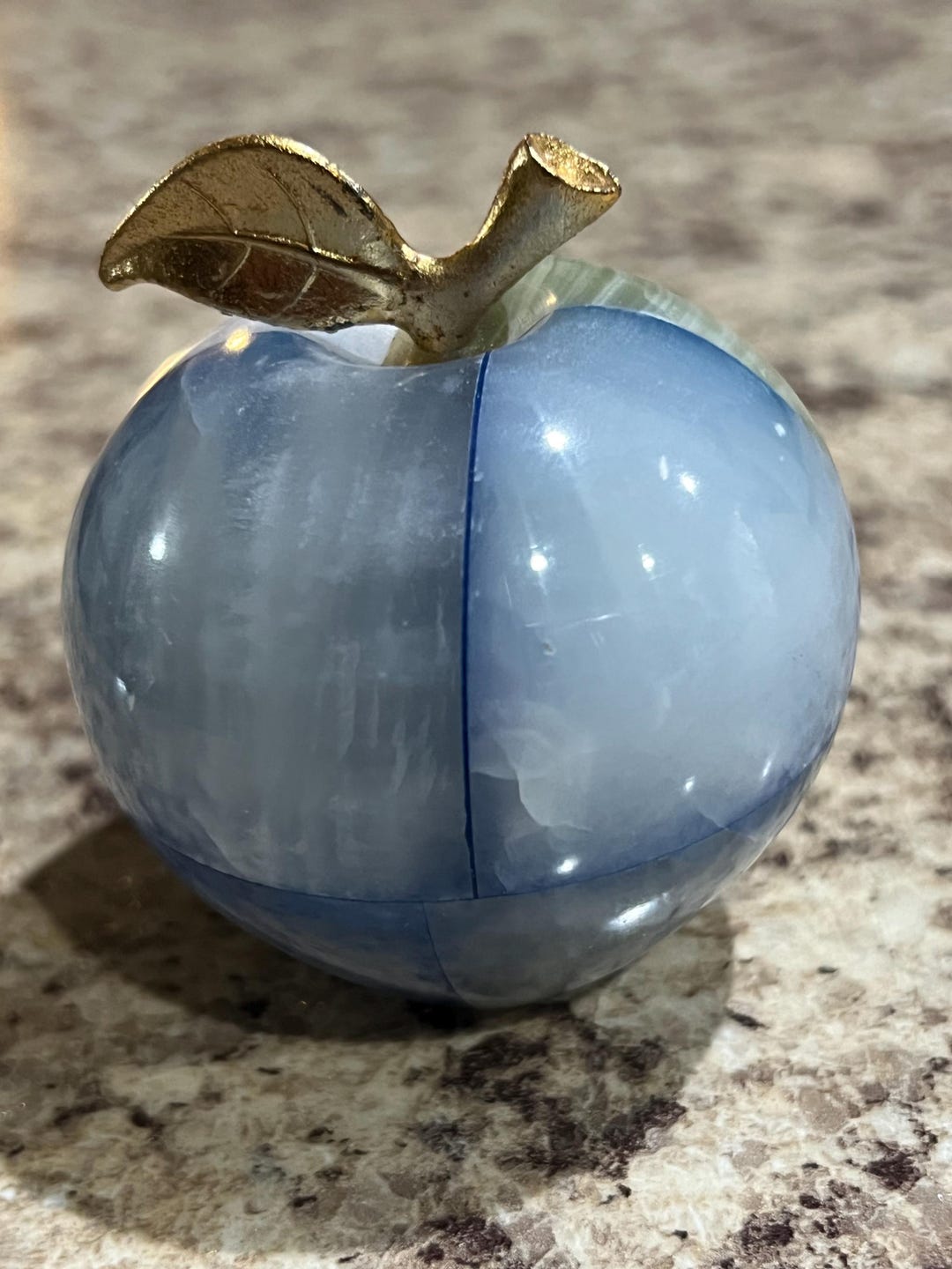 Blue Onyx Apple/ Blue Apple Decor /paper Weight/ Blue Apple Statue ...