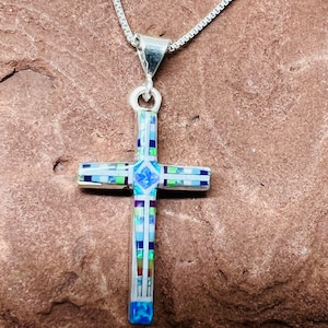 Cross/inlay/multi Color Cross/cross Inlay /multi Color Inlay Pendant ...