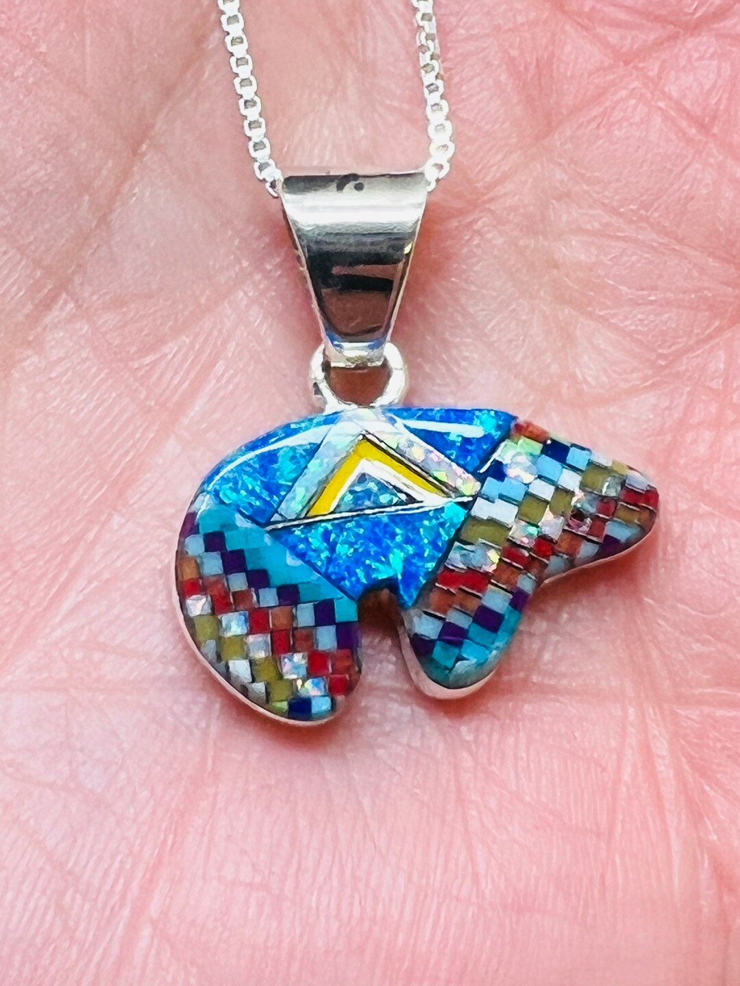 Bears/multi Color Inlay Bears/ Multi Color Lnlay Beads Pendant/bears ...