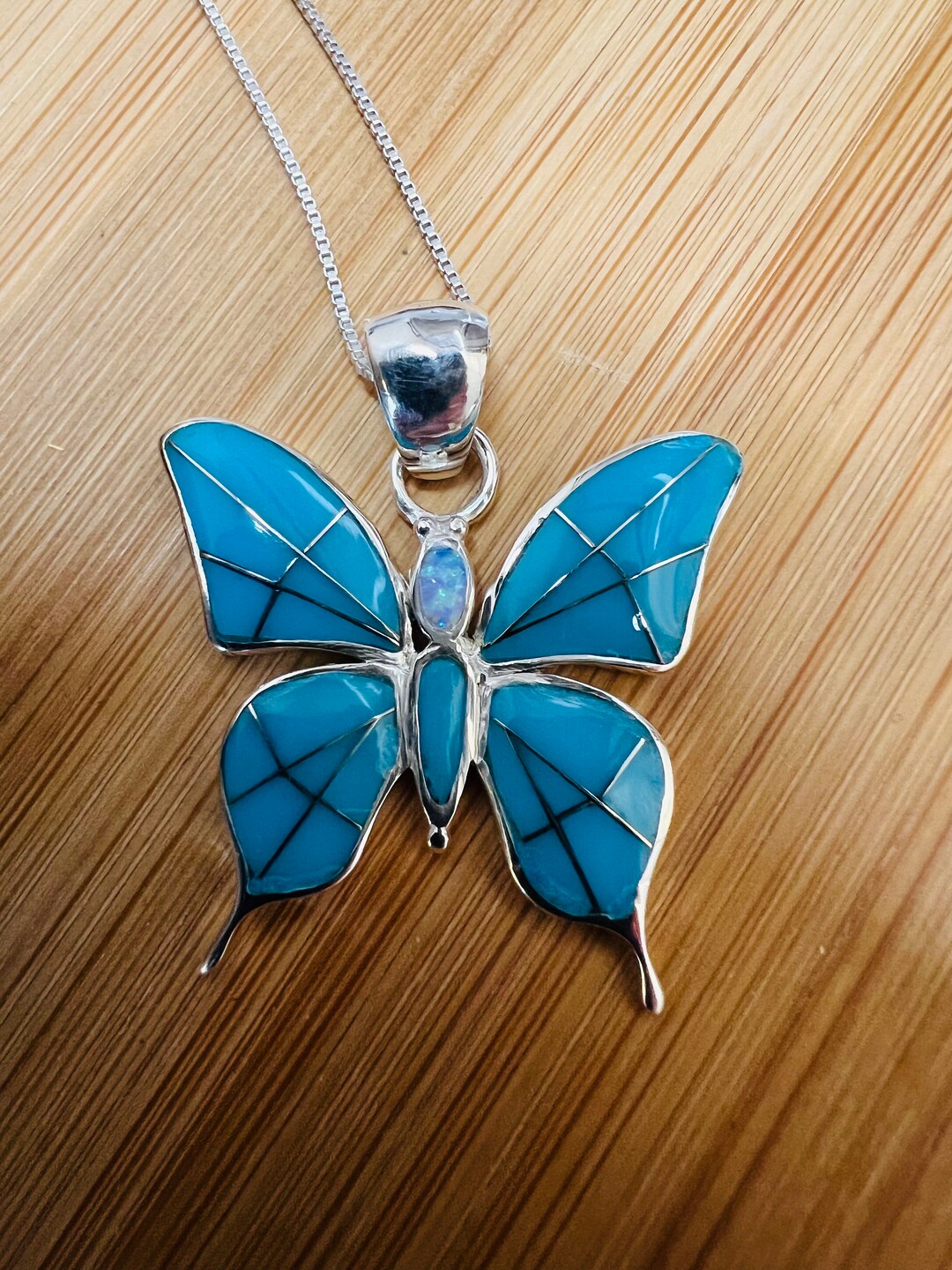 Big Butterfly/blue Turquoise Butterfly/sterling Silver Blue Turquoise ...