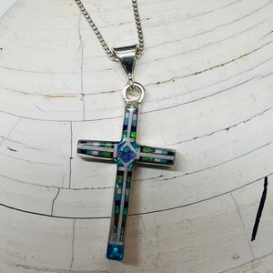Cross/inlay/multi Color Cross/cross Inlay /multi Color Inlay Pendant ...