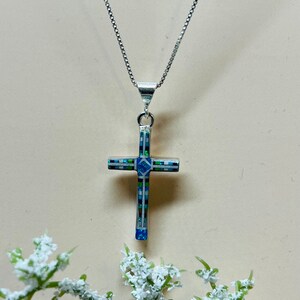 Cross/inlay/multi Color Cross/cross Inlay /multi Color Inlay Pendant ...