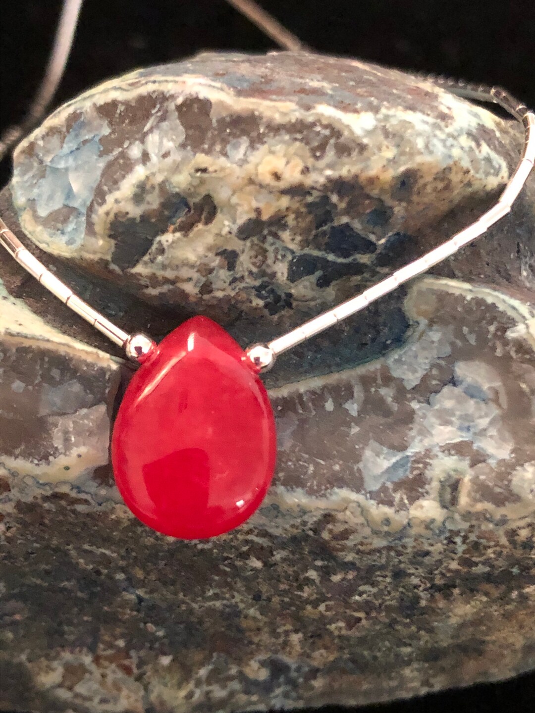 Red Teardrops/red Drops Pendant/red Agates Pendant/teardrops Necklace ...