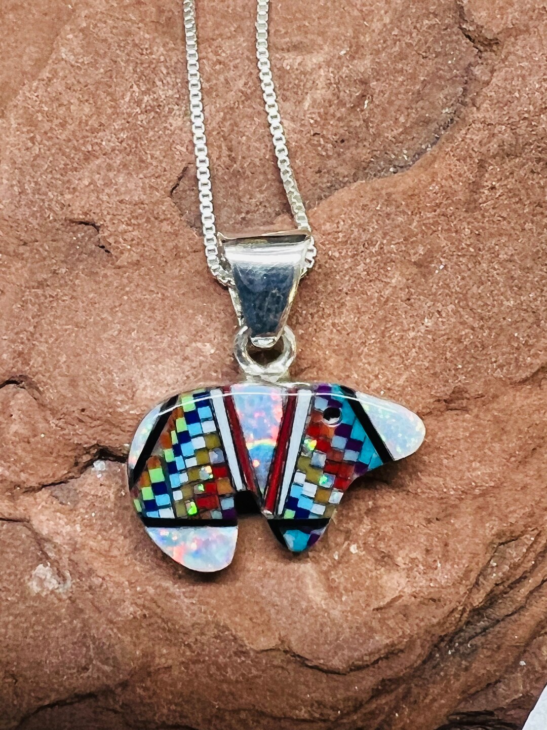 Bears/multi Color Inlay Bears/ Multi Color Lnlay Beads Pendant/bears ...