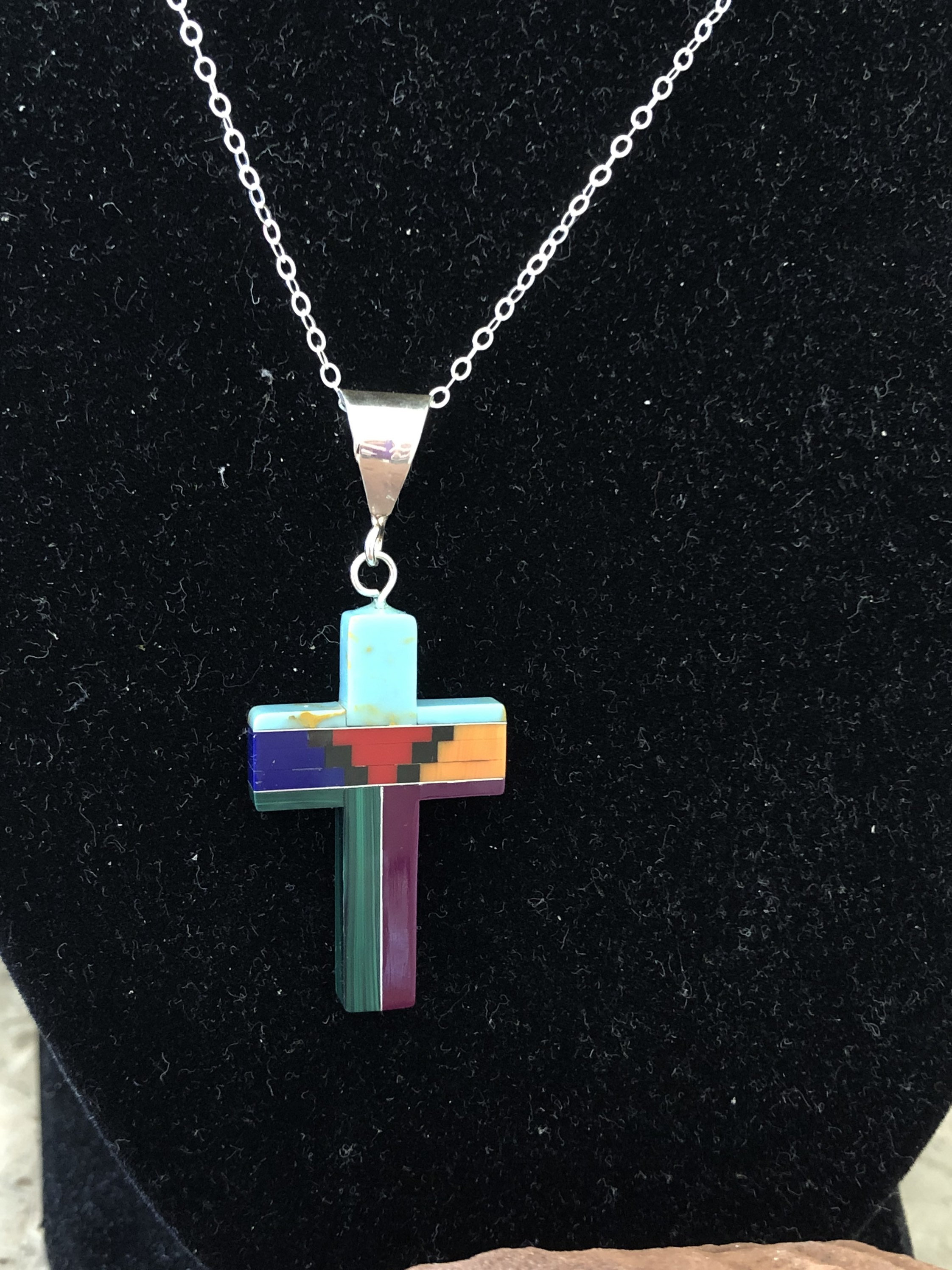 Colorful Cross Pendent/pendant/necklace/sterling Silver Cross Pendent ...