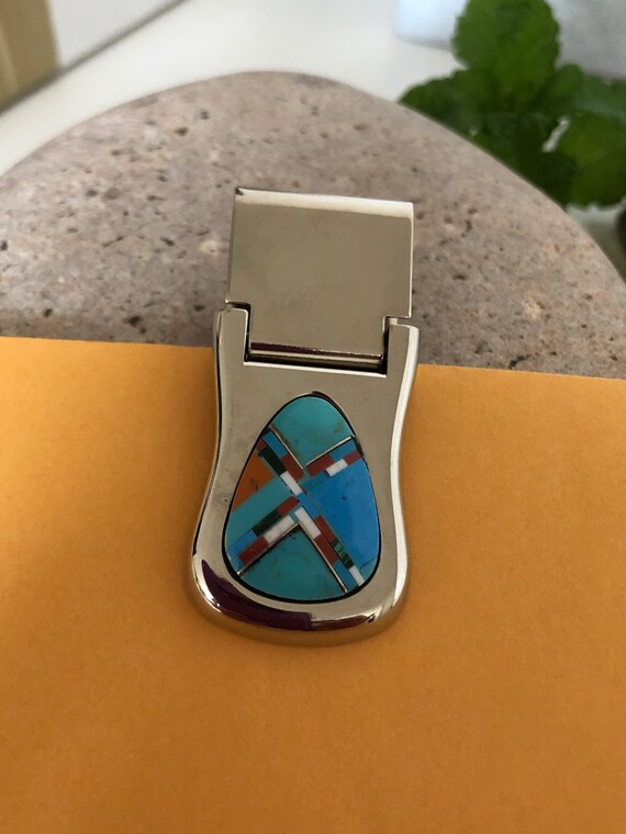 Money clips/Turquoise inlay Money Clip/Inlay/Gift/Southwestern | Etsy