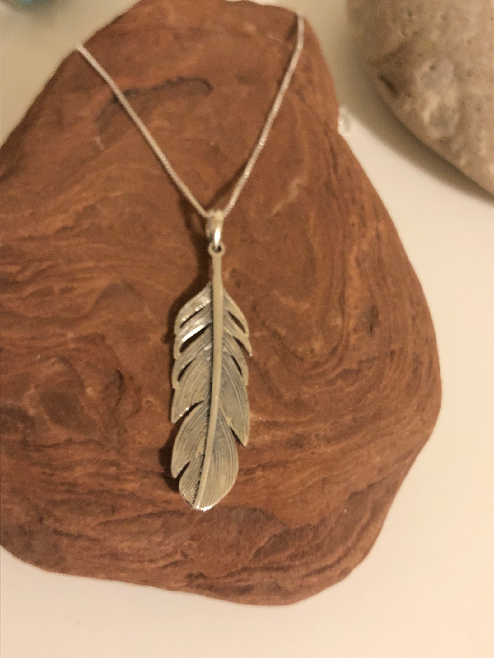 Feather /feather Necklace /sterling Silver Feathers Pendant - Etsy