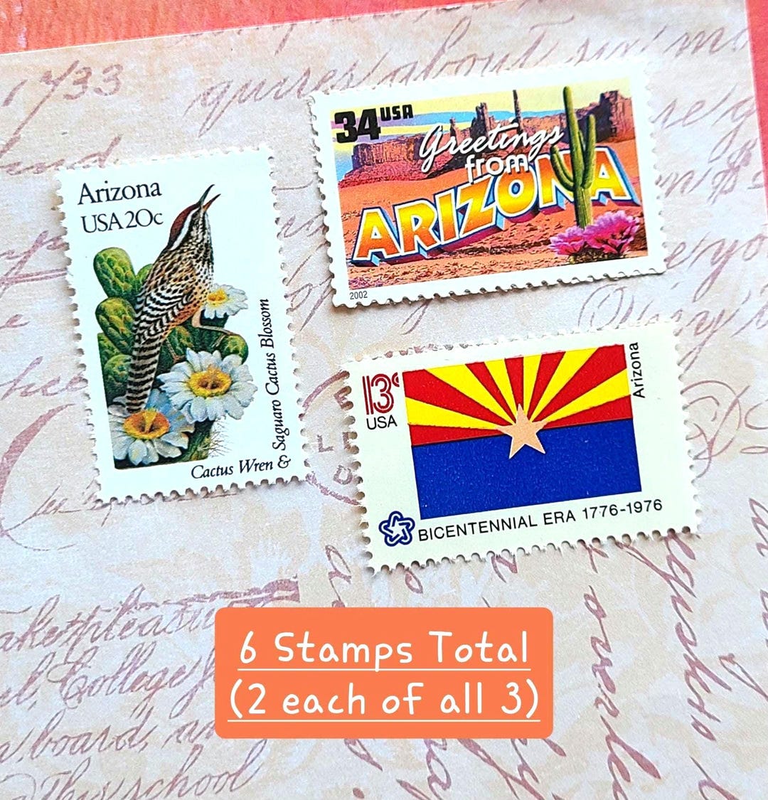 6 Pc ANY STATE Vintage Unused Postage Stamp Set: 2 Each of 3 Stamps ...