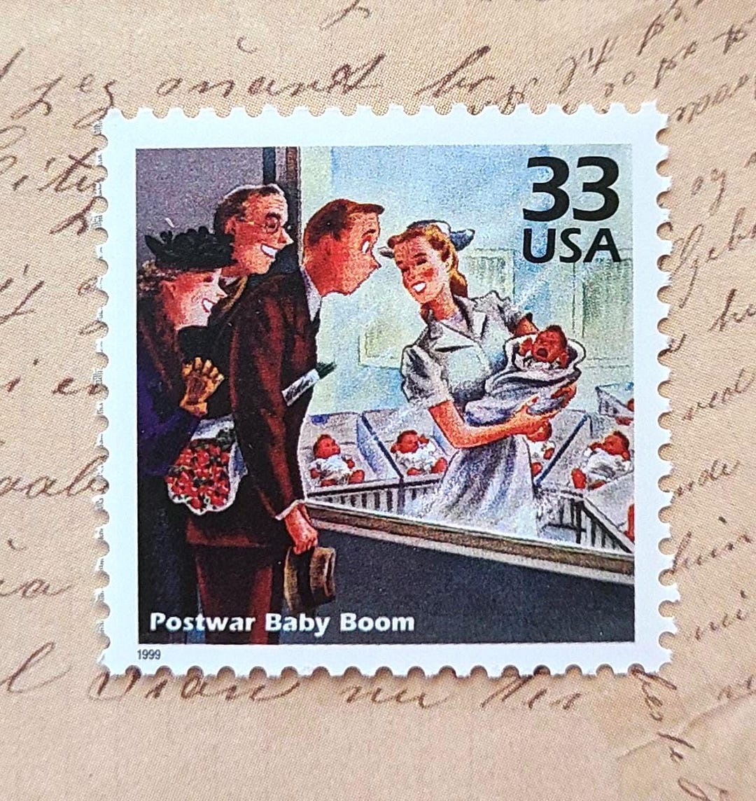 Choose 1940s Unused 33c Postage Stamps. Baby Boom, We Can Do It, Big ...
