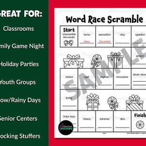 Printable Christmas Word Scramble Race Game: Holiday Classroom Party ...