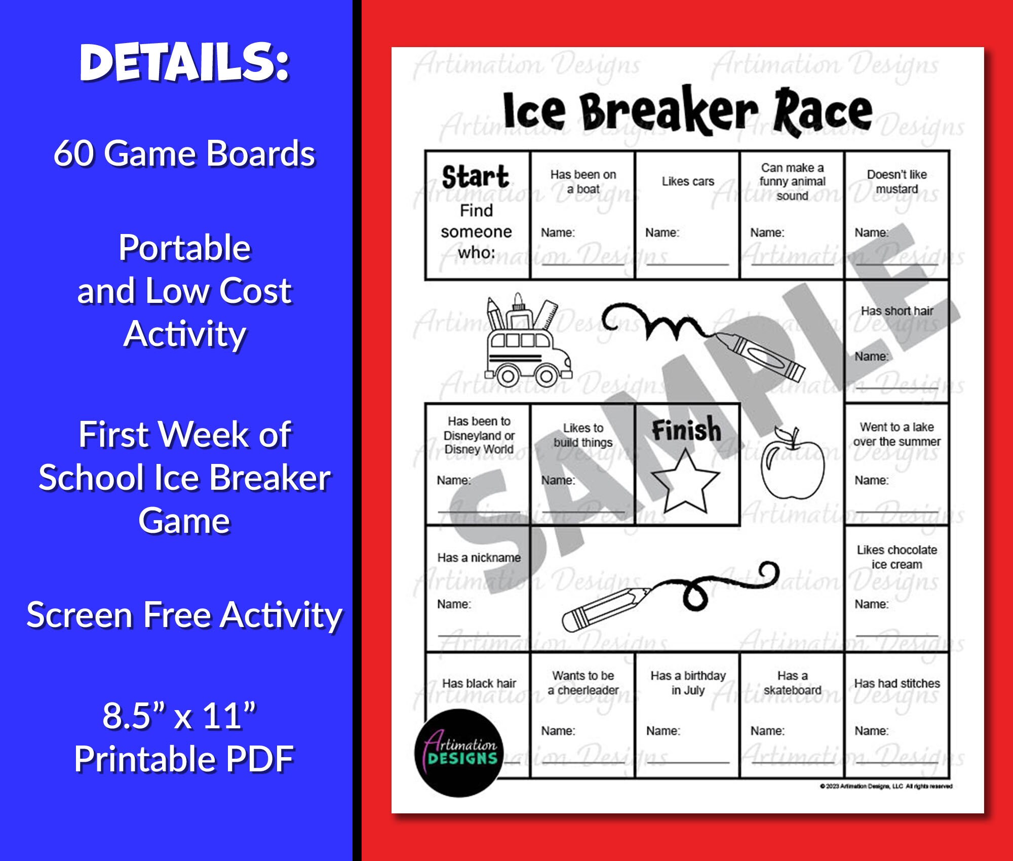 Printable Back to School Game: Fun First Day of School Classroom ...