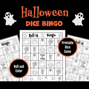Printable Halloween Bingo: Fun Roll and Cover Dice Game for Kids - Fall ...