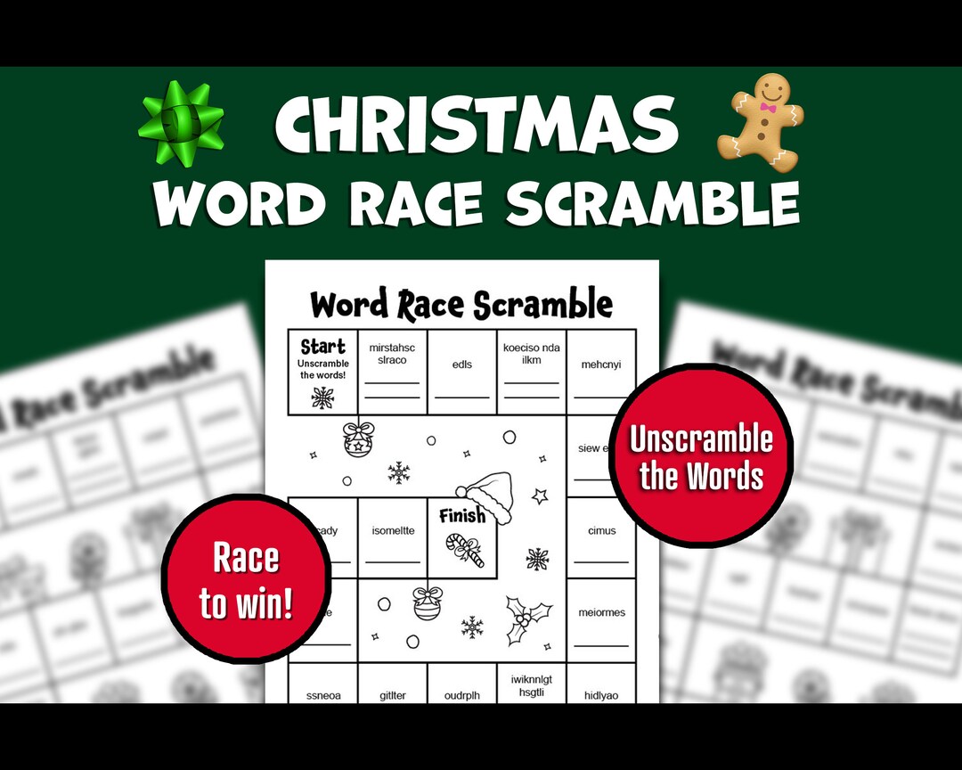 Printable Christmas Word Scramble Race Game: Holiday Classroom Party ...