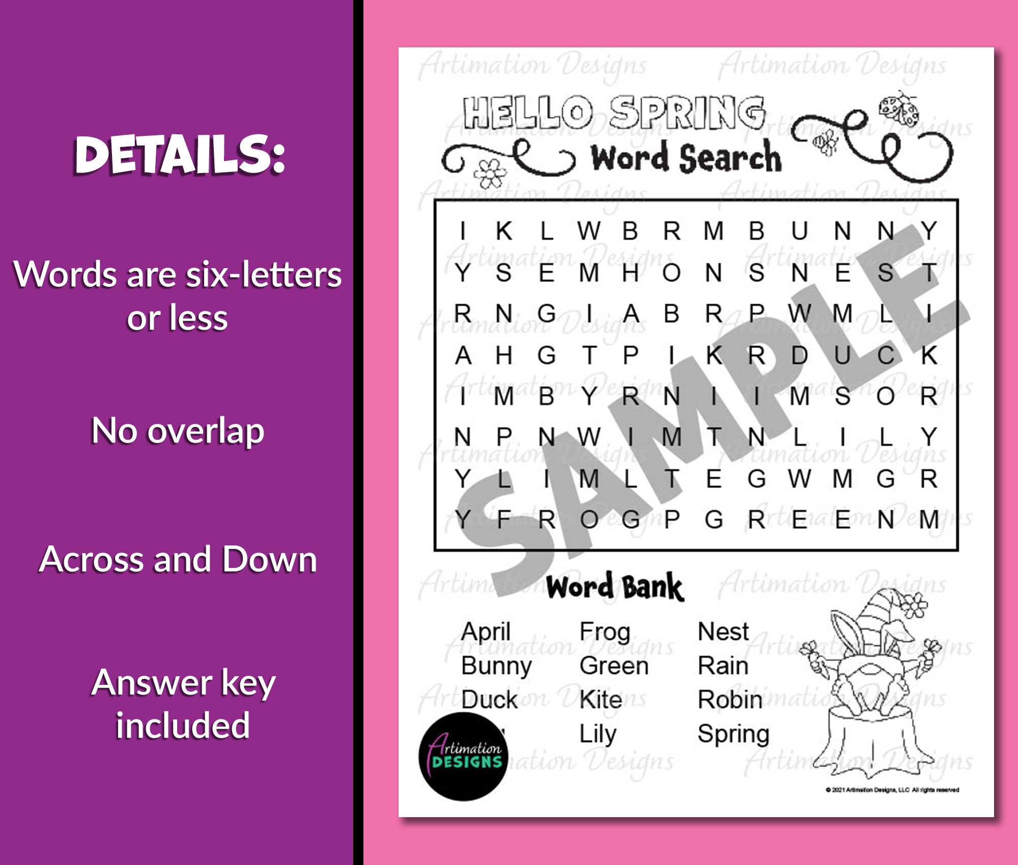 Printable Spring Activities: Gnome Coloring Pages, Bingo Roll and Cover ...