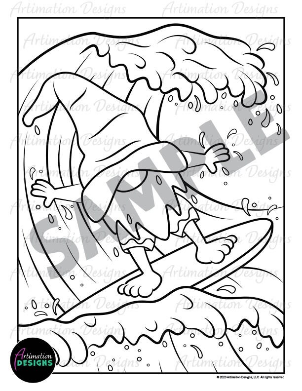 Printable Summer Gnome Coloring Pages: Fun Stress Relief Activity for ...