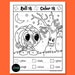 Printable Halloween Coloring Pages: Cute Roll and Color Dice Game for ...