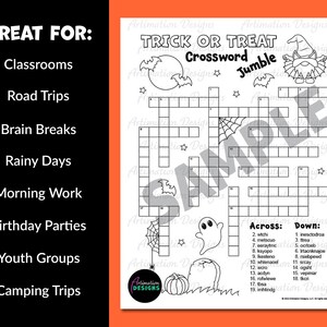 Printable Halloween Crossword Puzzle: Spooky Word Scramble - Fall ...