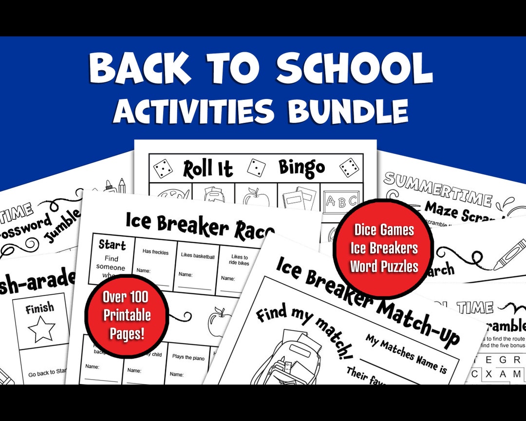 Printable Back to School Games: Fun First Week of Classroom Activities ...