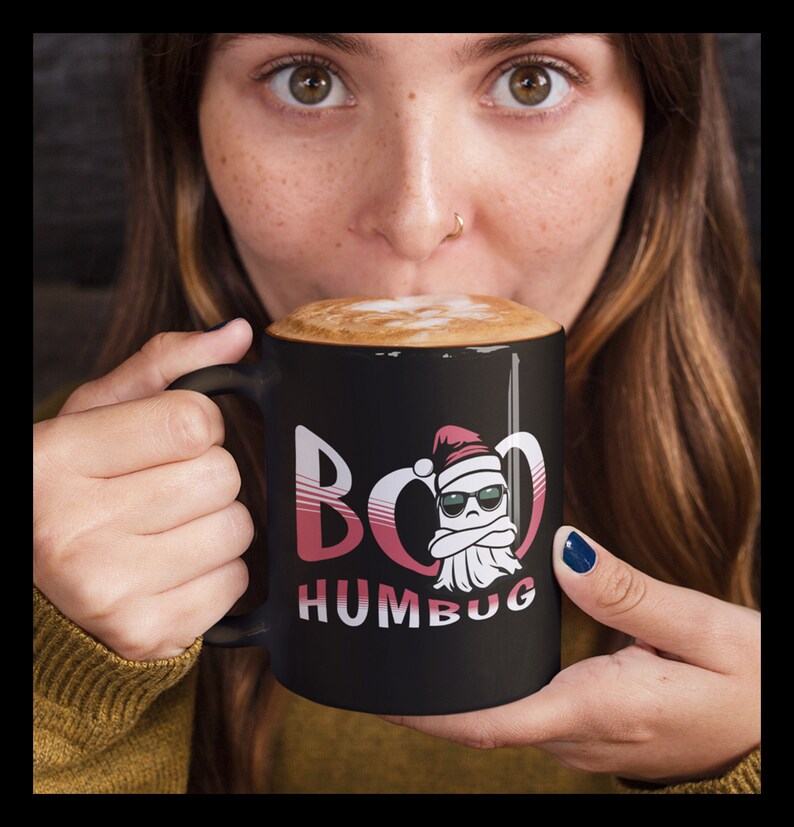Funny Boo Humbug Ghost Mug: Cool Christmas Coffee Cup for Ghost Hunter ...