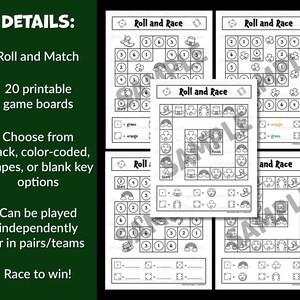 St Patricks Day Printable Games, Kids Color by Number, Roll and Race Dice Game, Crossword Puzzle ...